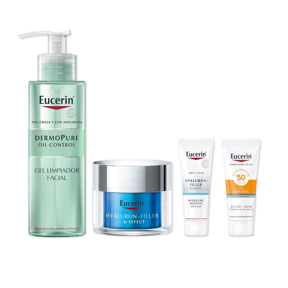 Estuche Antiedad Hyaluron Filler Limpiador DermoPURE 200ml + Eucerin ...