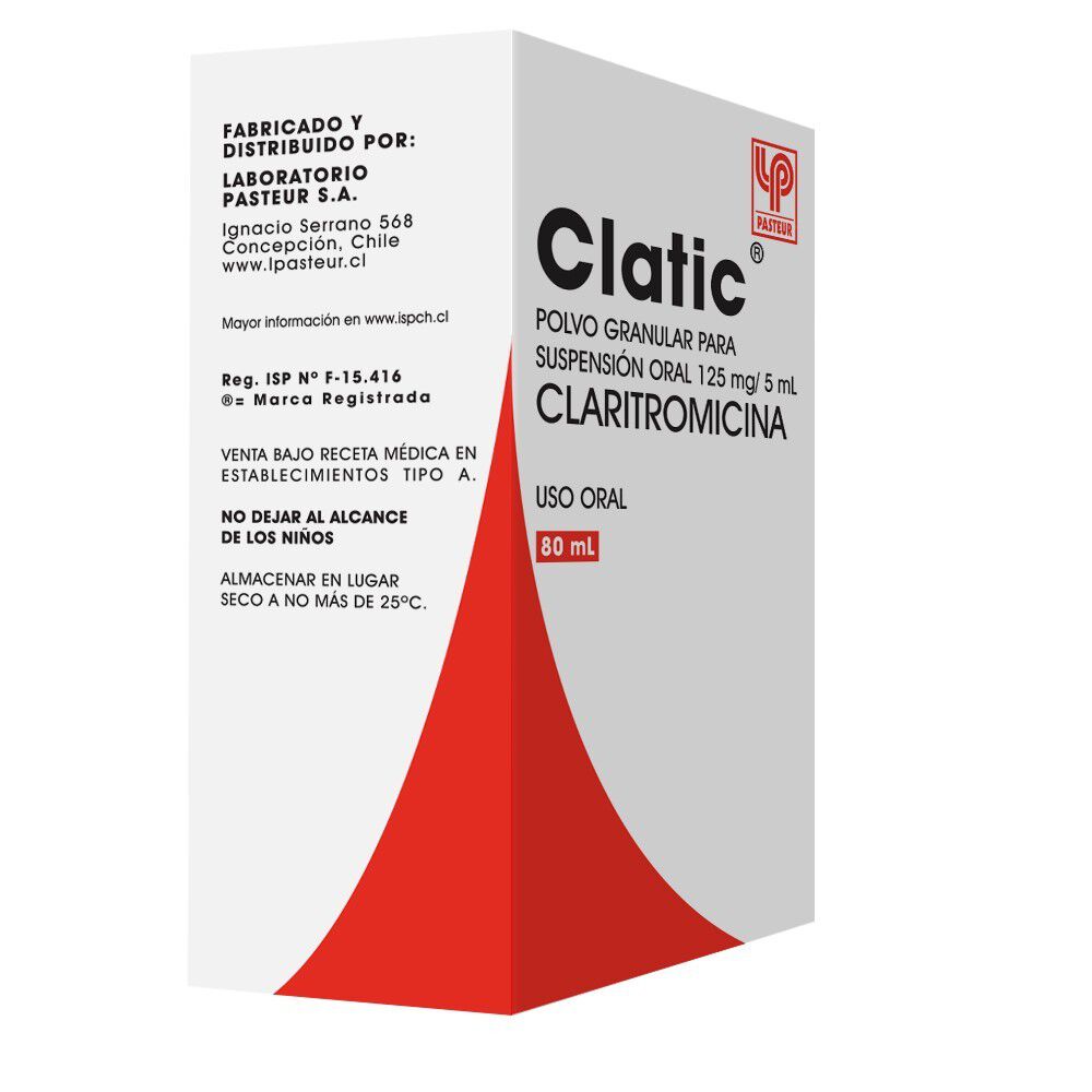 Clatic Claritromicina 125 mg/5mL Suspensión 80 mL