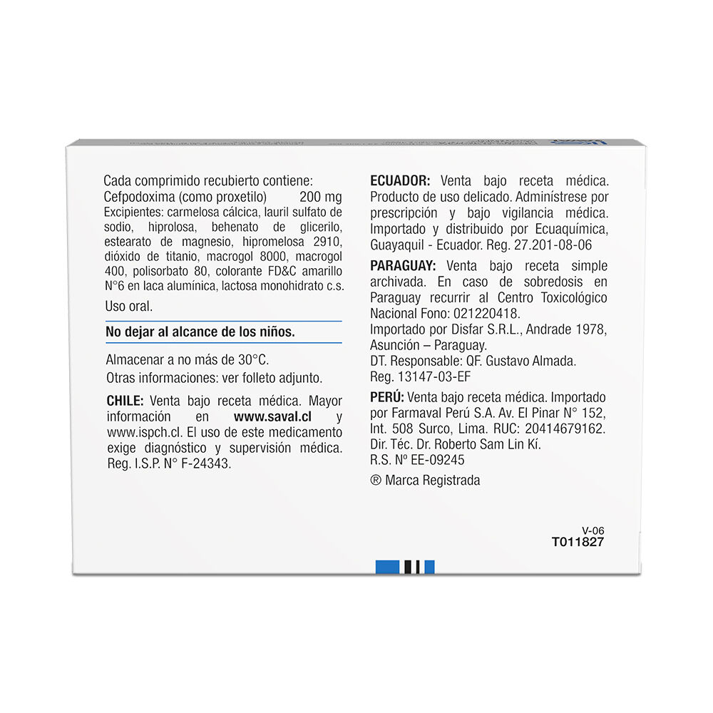 Cefirax Cefpodoxima 200 mg 10 Comprimidos Recubierto