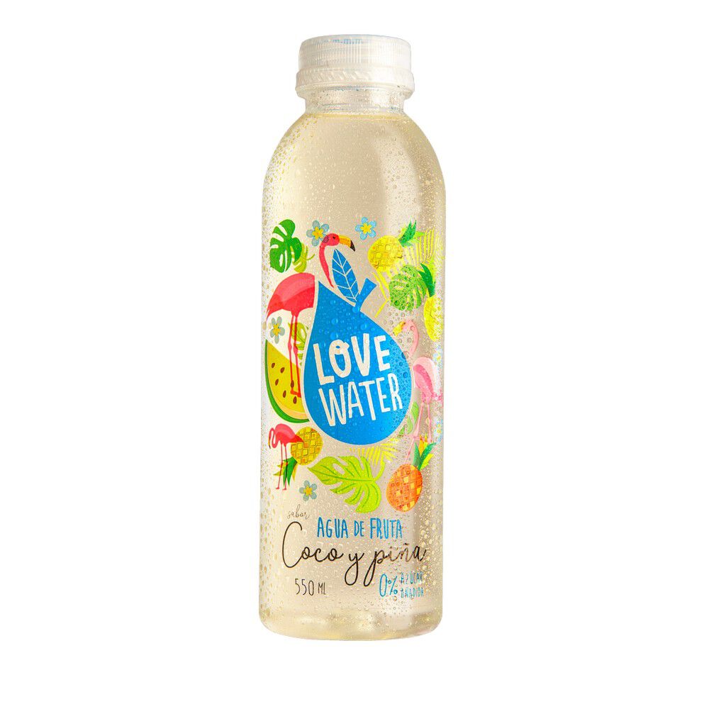 Love Water Agua de Fruta Coco y Piña 550 ml