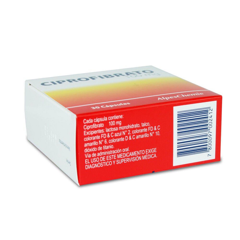 Ciprofibrato 100 mg 30 Cápsulas