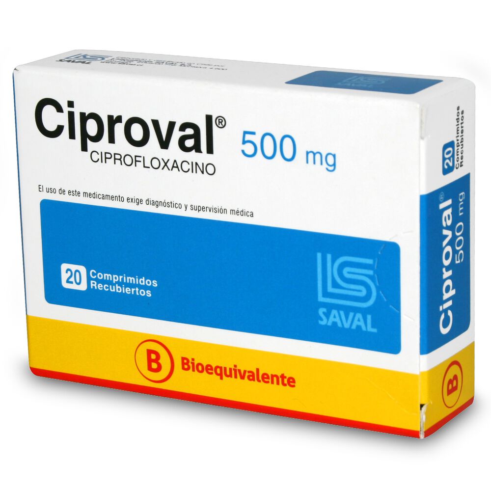 Ciproval Ciprofloxacino 500 mg 20 Comprimidos