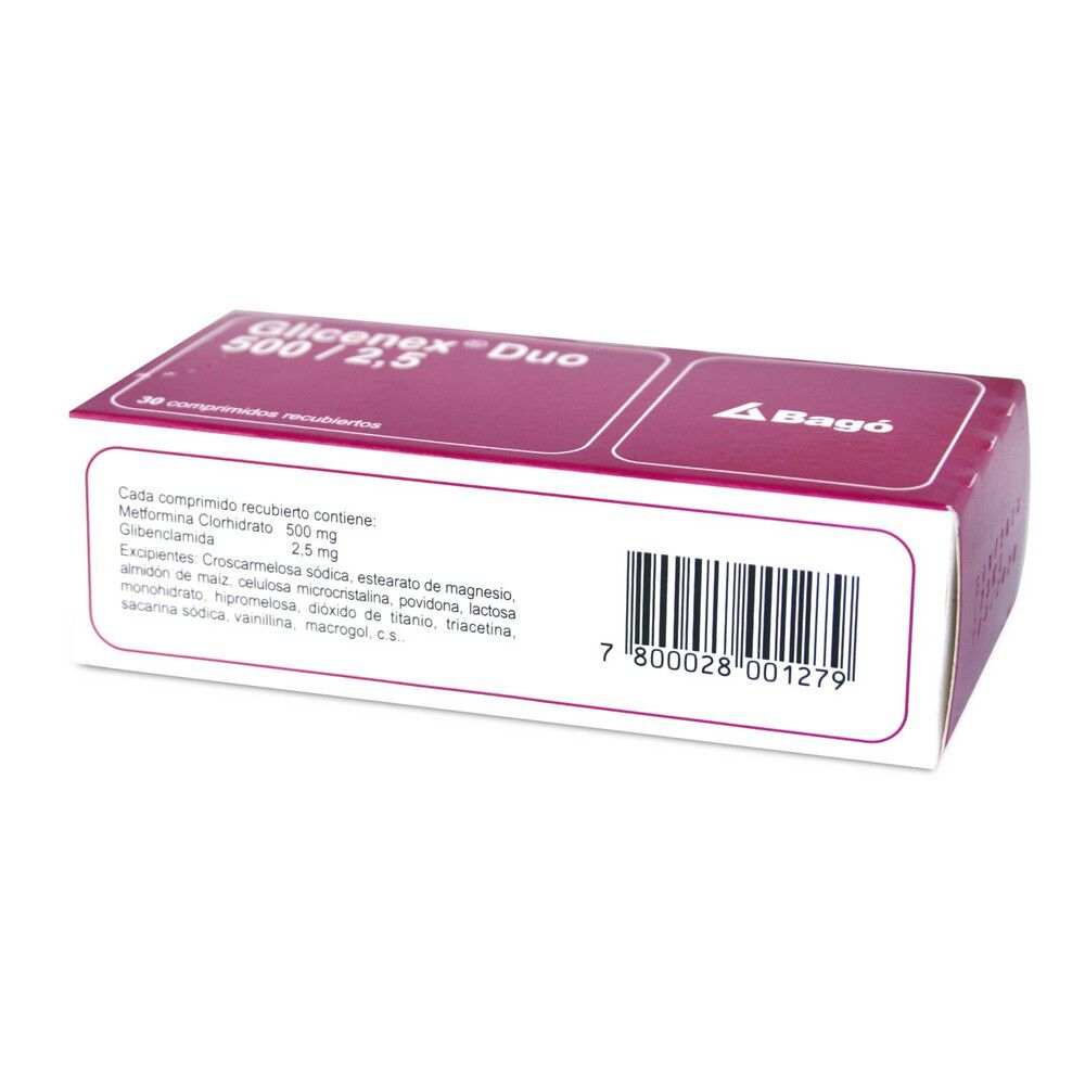 Glicenex Duo Metformina 2,5 mg 30 Comprimidos