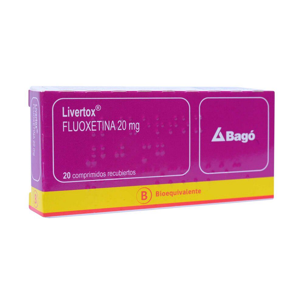 Livertox Fluoxetina 20 mg 20 Comprimidos Recubiertos