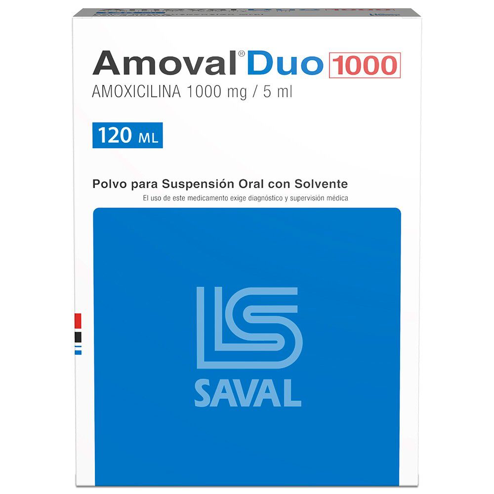 Amoval Duo 1000 Polvo Para Suspension Oral Con Solvente 1000mg/5ml 120ml