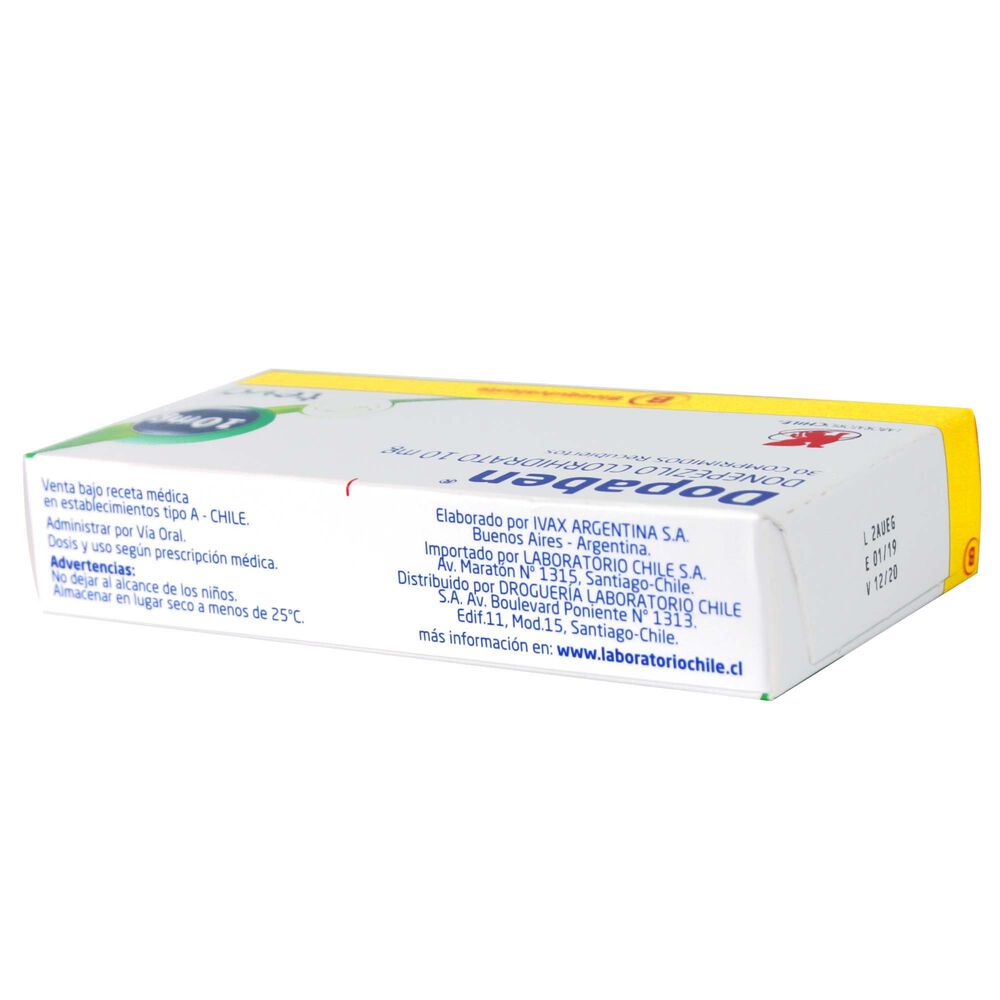 Dopaben Donepecilo Clorhidrato 10 mg 30 Comprimidos Recubiertos