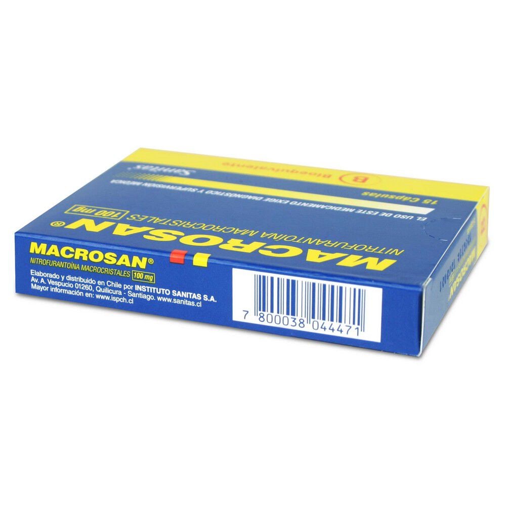 Macrosan Nitrofurantoina 100 mg 15 Cápsulas Macrosan Nitrofurantoina 100 mg 15 Cápsulas