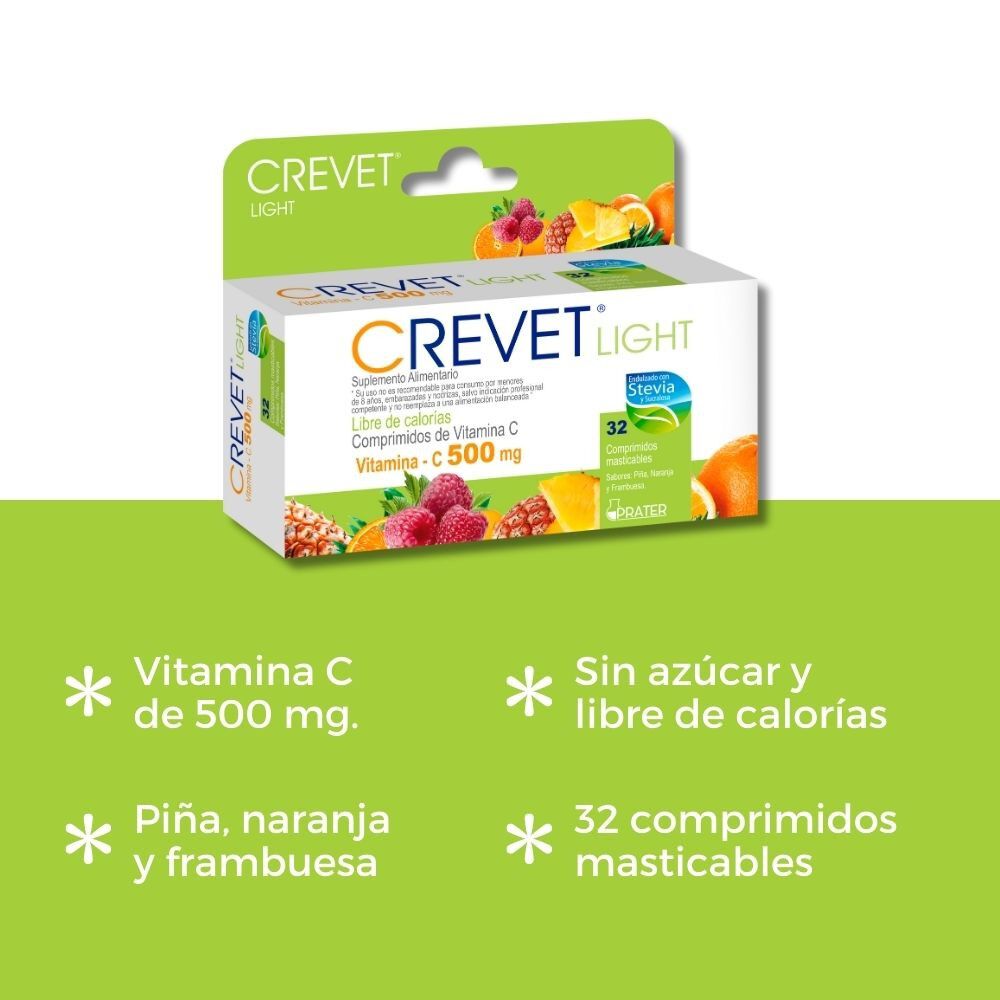 Crevet Light Suplemento Alimentario 500 mg 32 Comprimidos