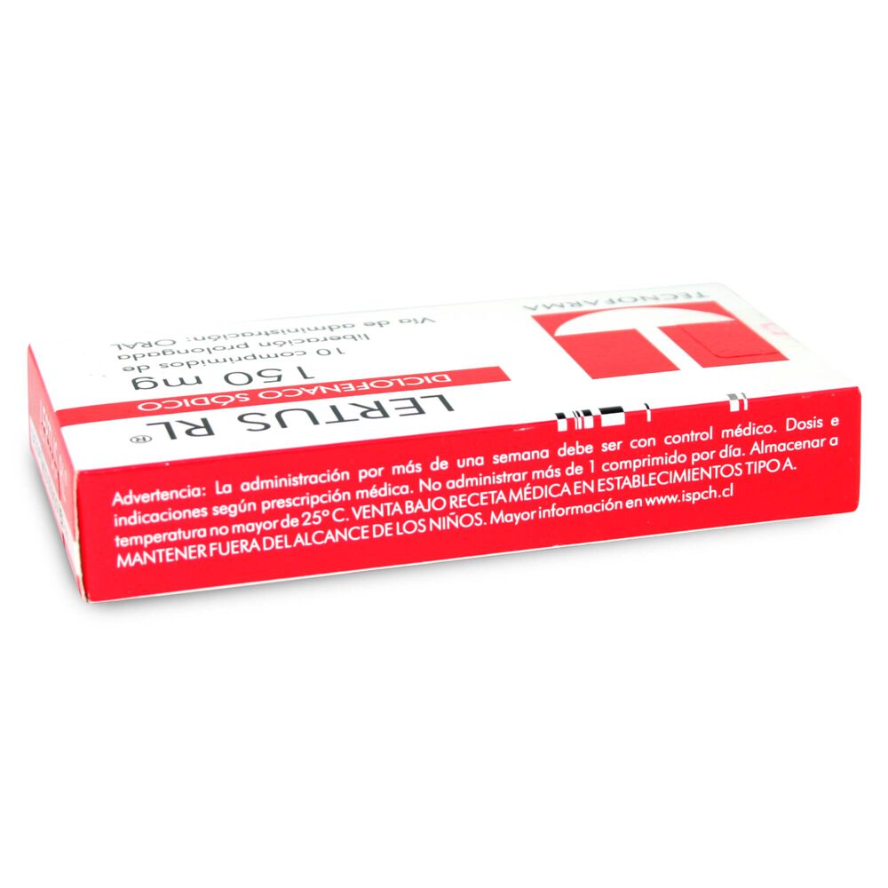 Lertus RL Diclofenaco Sodico 150 mg 10 Comprimidos de Liberación Prolongada