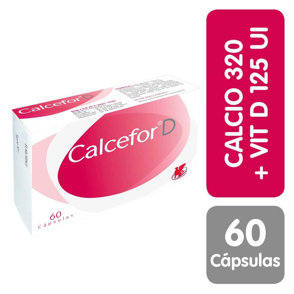 Calcefor D Calcio 320 mg Vitamina D3 125 UI 60 Cápsulas
