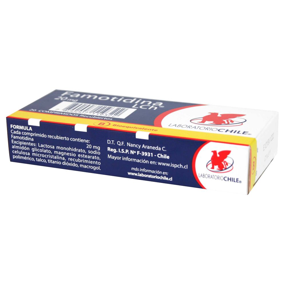 Famotidina 20 mg 20 Comprimidos | Farmacias Cruz Verde