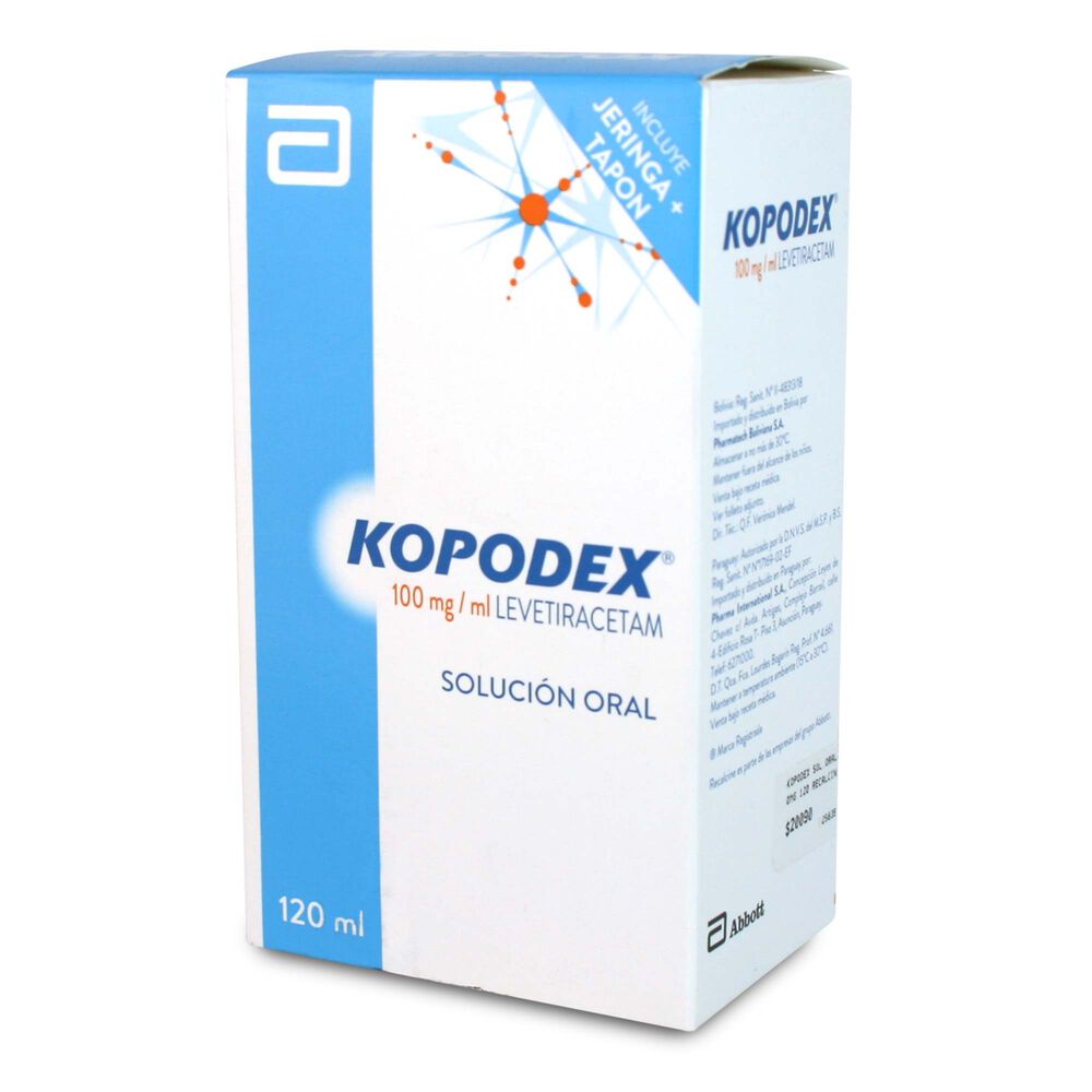 Kopodex Levetiracetam 100 mg / mL Solución Oral 120 mL