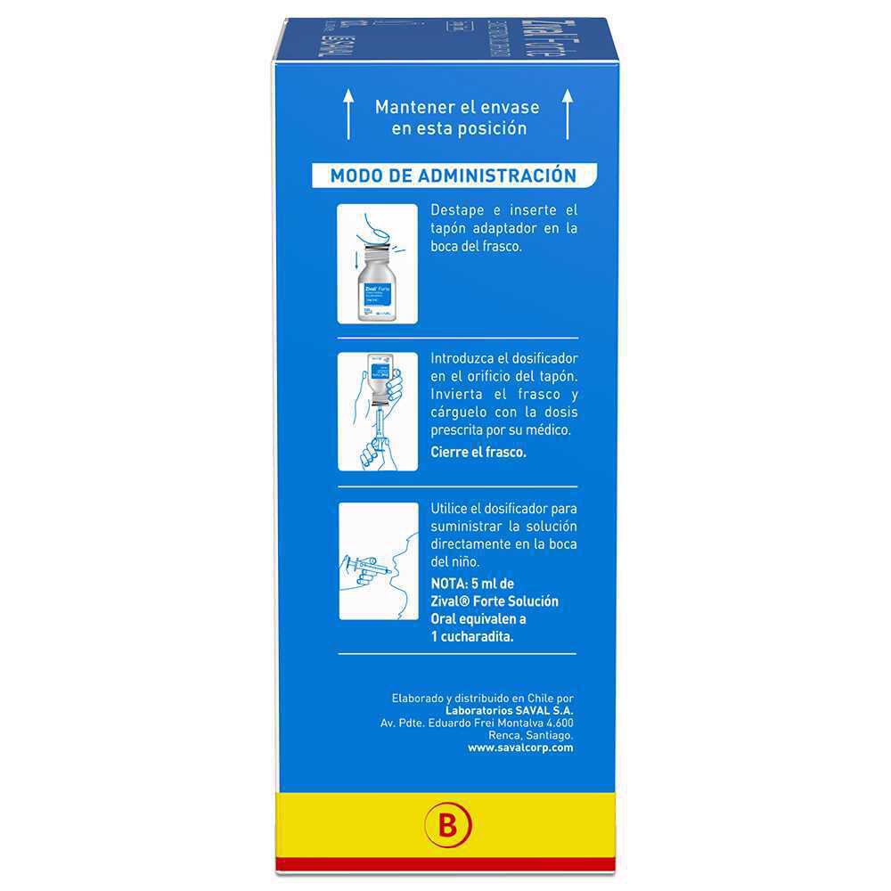 Zival Forte Jarabe Levocetirizina Diclorhidrato 5 mg / 120 ml