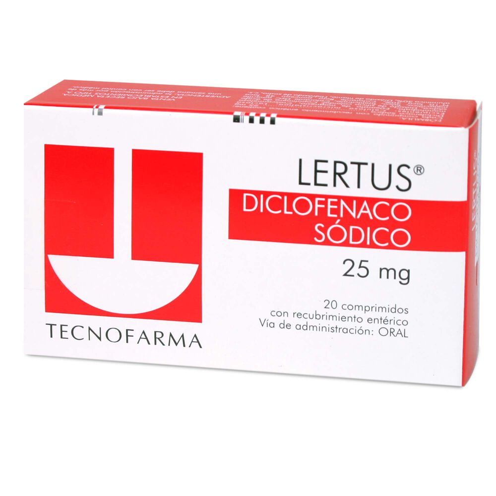 Lertus Diclofenaco Sodico 25 mg 20 Comprimidos