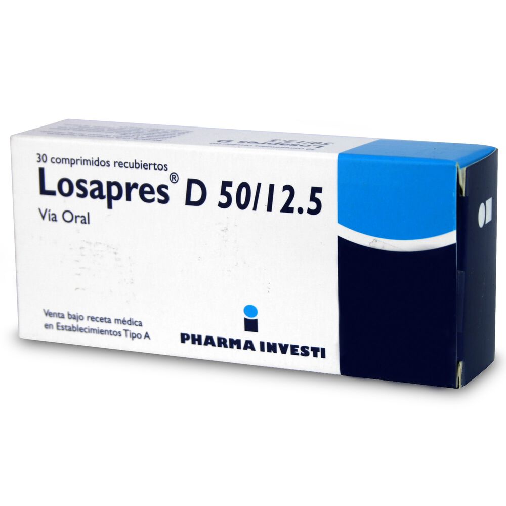 Losapres-D 12.5/50 Losartan 50 mg 30 Comprimidos Recubierto