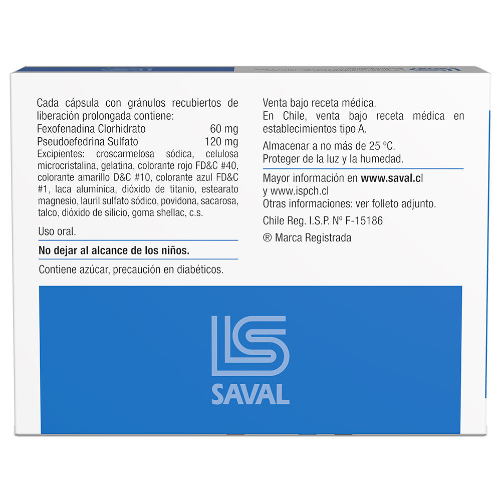 Alexia-D Fexofenadina 120 mg 20 Cápsulas