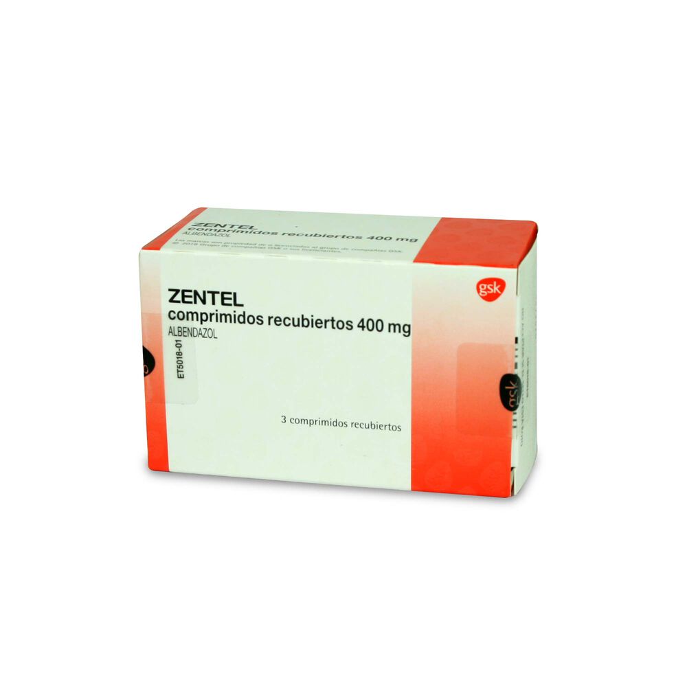 Zentel Albendazol 400 mg 3 Comprimidos