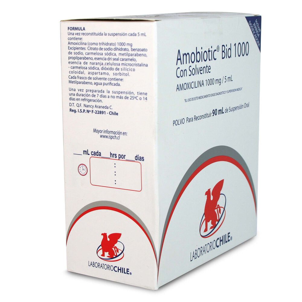 Amobiotic BID Amoxicilina 1000 mg/5mL Suspensión 90 mL