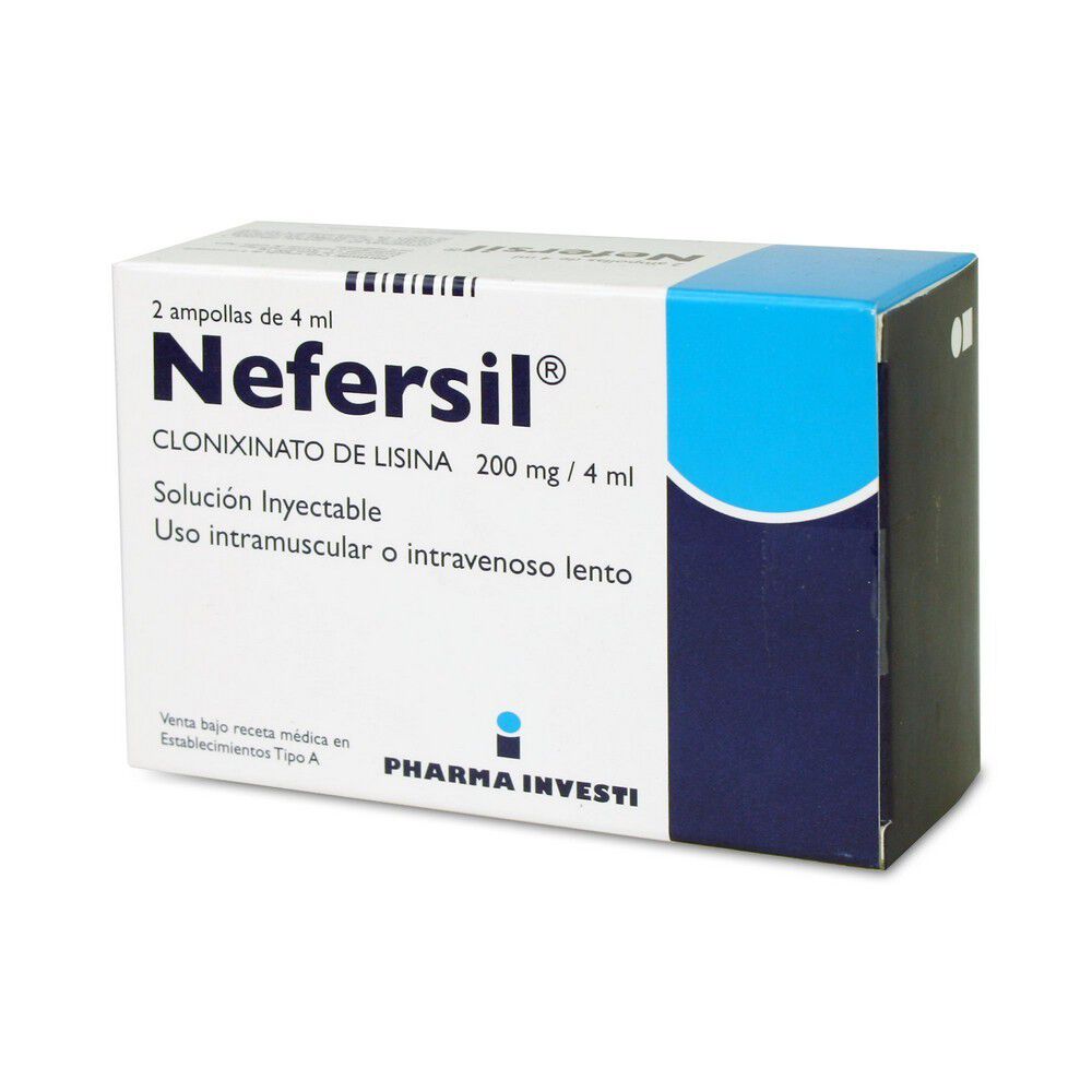 Nefersil Clonixinato De Lisina 200 mg / 4 mL 2 Ampollas