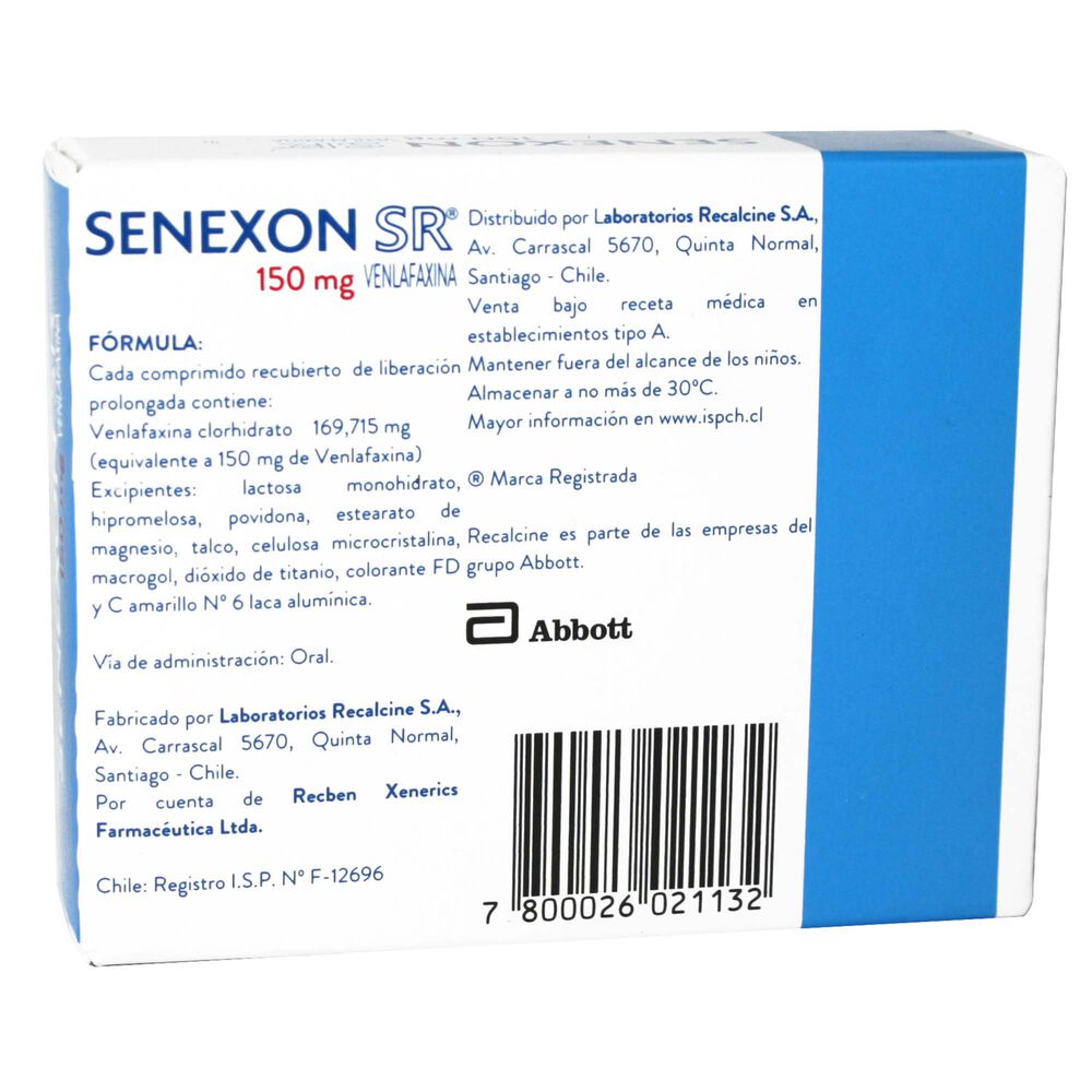 Senexon SR Venlafaxina 150 mg 30 Comprimidos