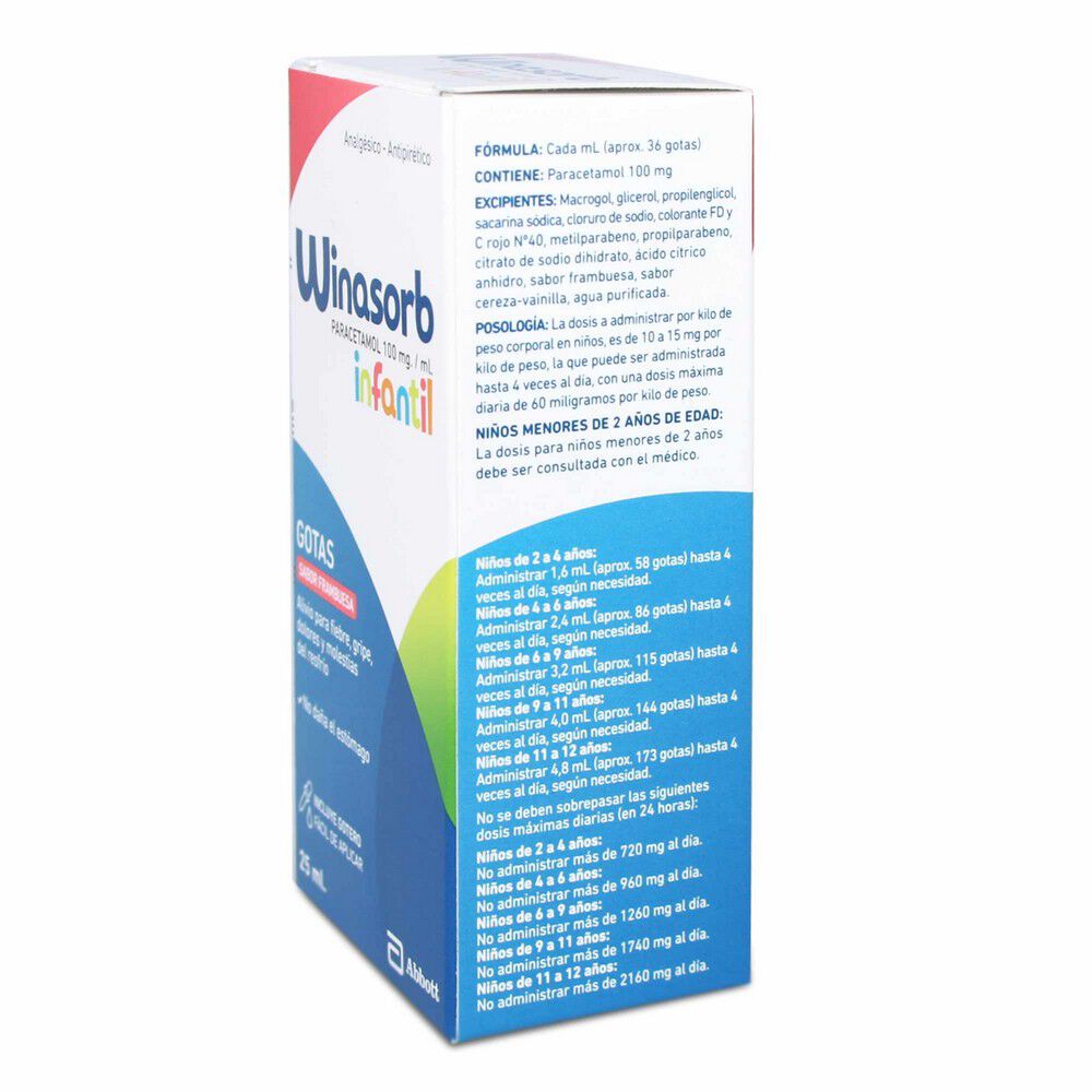 Winasorb Paracetamol 100 mg Gotas 25 mL