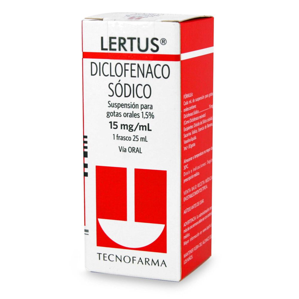 Lertus Diclofenaco Sodico 15 mg/mL Gotas 25 mL