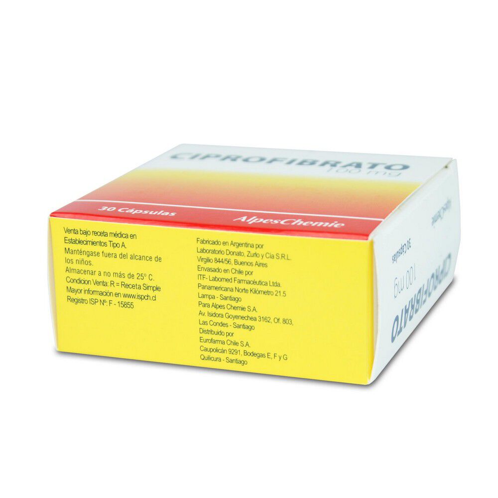 Ciprofibrato 100 mg 30 Cápsulas