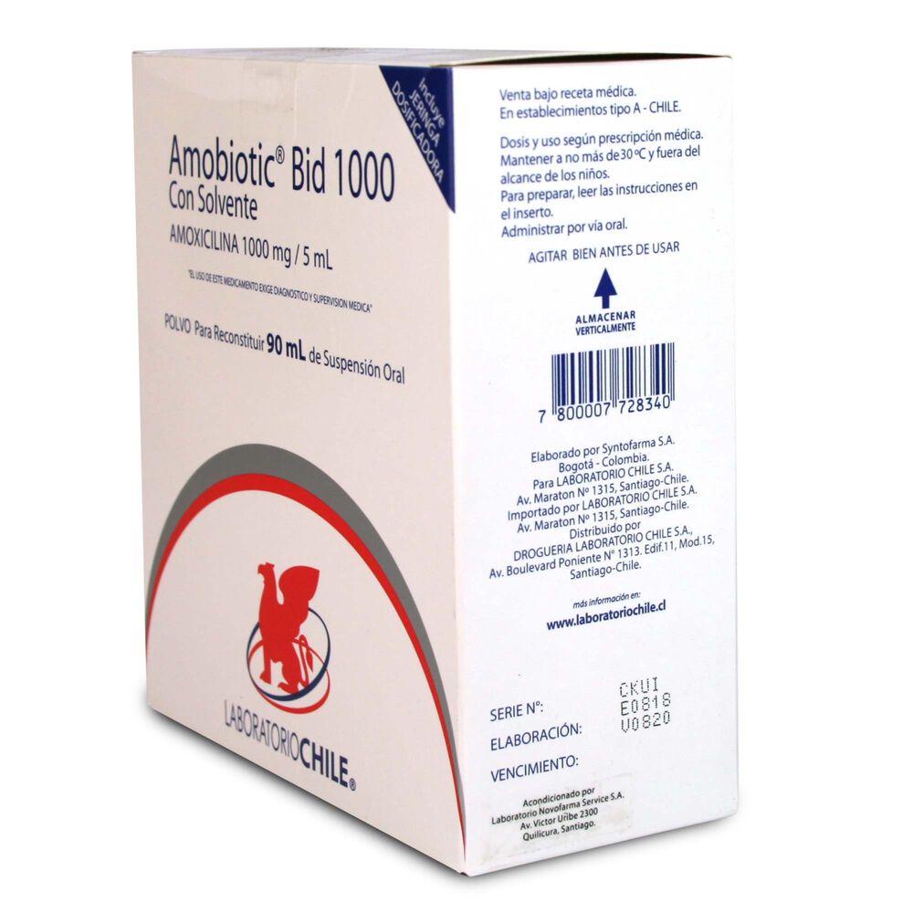 Amobiotic BID Amoxicilina 1000 mg/5mL Suspensión 90 mL
