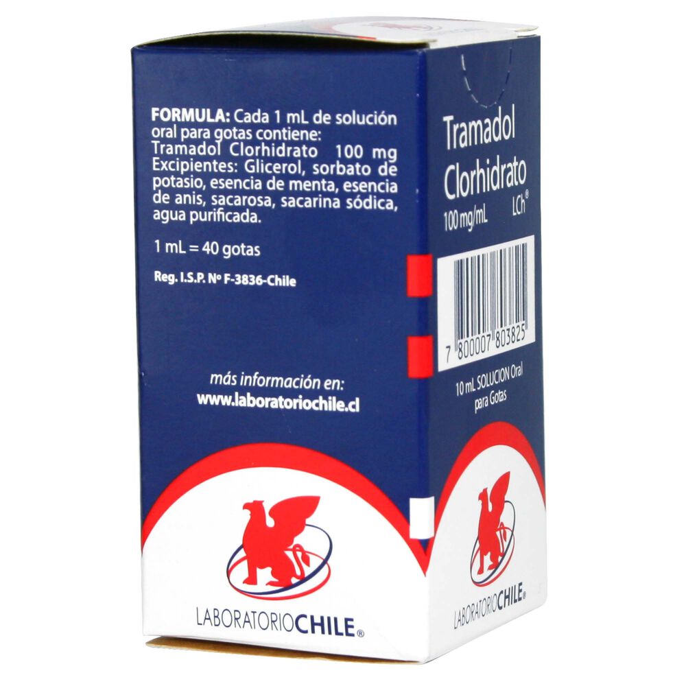 Tramadol Clorhidrato 100 mg/ml Solución Oral 10 mL | Farmacias Cruz Verde