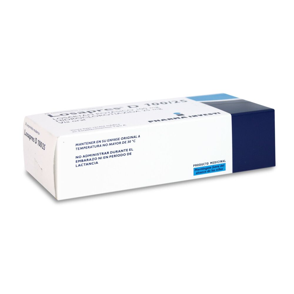 Losapres-D 100/25 Losartan 100 mg 30 Comprimidos Recubierto