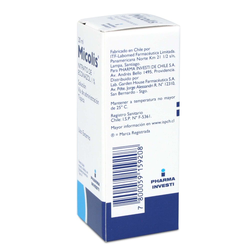 Micolis Econazol 1% Solución Tópica 20 mL