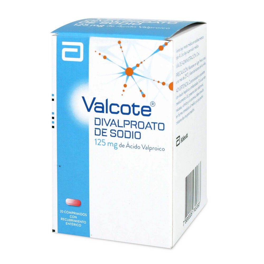 Valcote Ácido Valproico 125 mg 20 Comprimidos