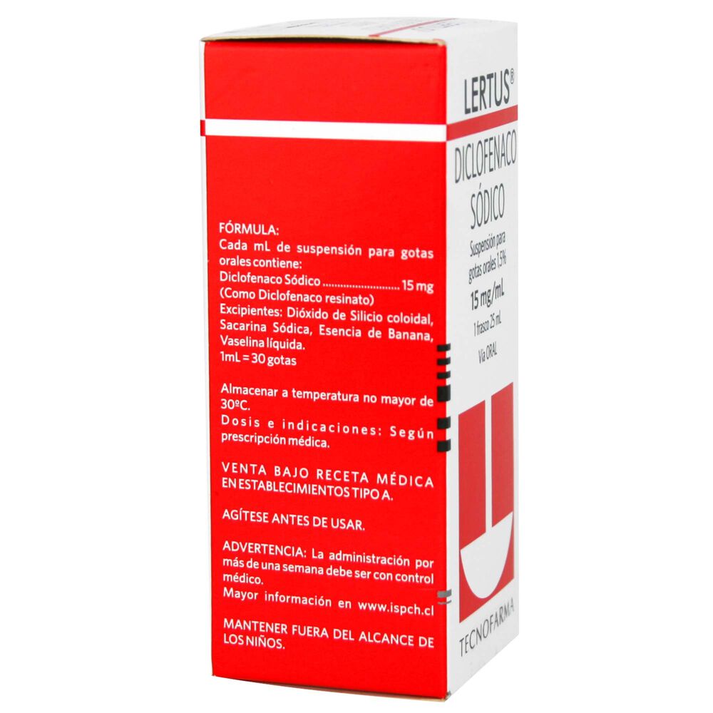 Lertus Diclofenaco Sodico 15 mg/mL Gotas 25 mL