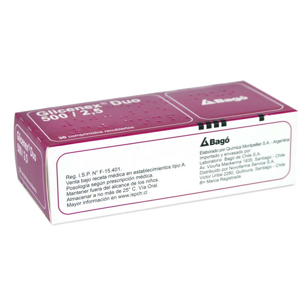 Glicenex Duo Metformina 2,5 mg 30 Comprimidos