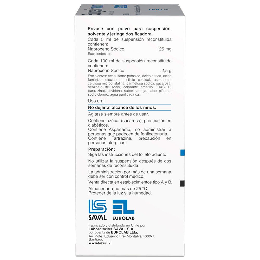 Eurogesic Naproxeno 25 mg Suspensión 60 mL