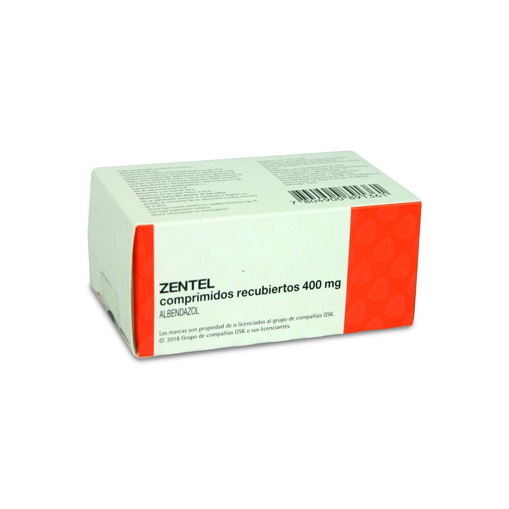 Zentel Albendazol 400 mg 3 Comprimidos