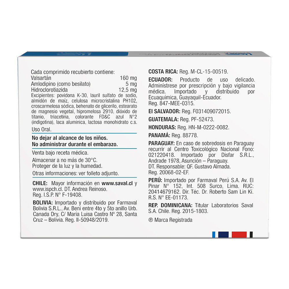 Valaxam-D Valsartán 160 mg 30 Comprimidos