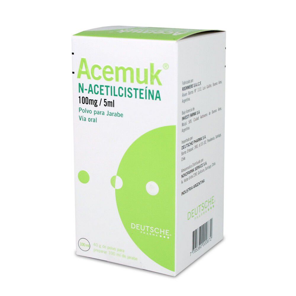 Acemuk N-Acetilcisteina 2 GR Polvo Para Solución Oral 40 gr