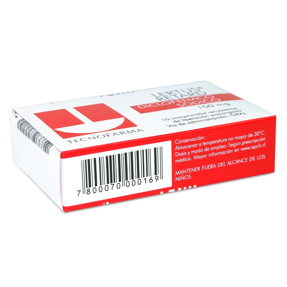 Lertus Retard Diclofenaco Sodico 100 mg 10 Comprimidos