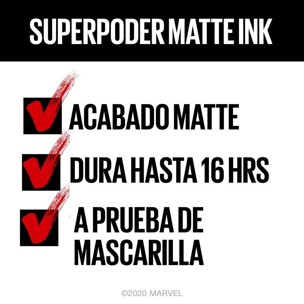Marvel X Maybelline Labial Larga Duración Super Stay Matte Ink 15 Lover | Cruz Verde