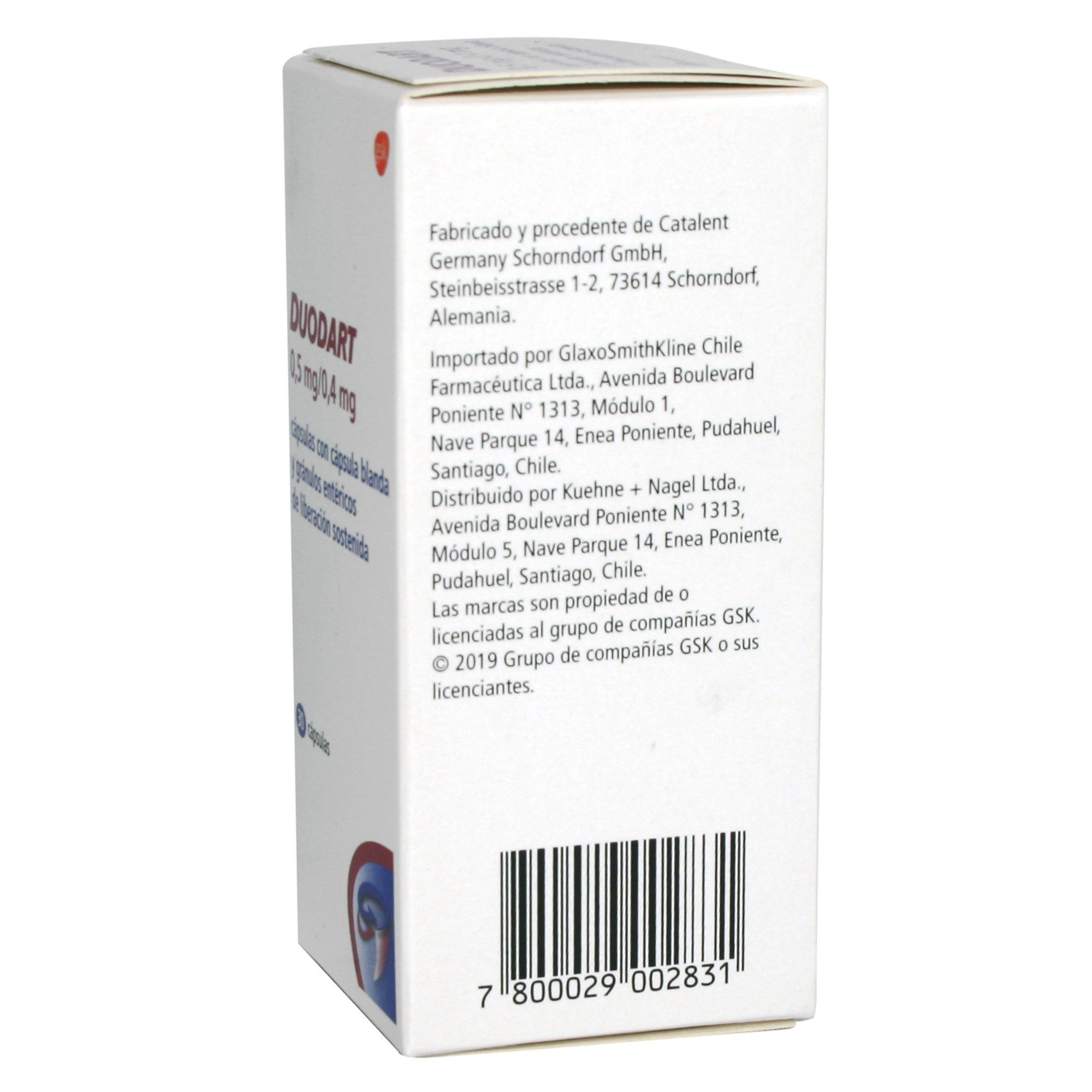 Duodart 0,5/0,4 Dutasteride 0,5 mg Tamsulosina 0,4 mg 30 Cápsulas de ...