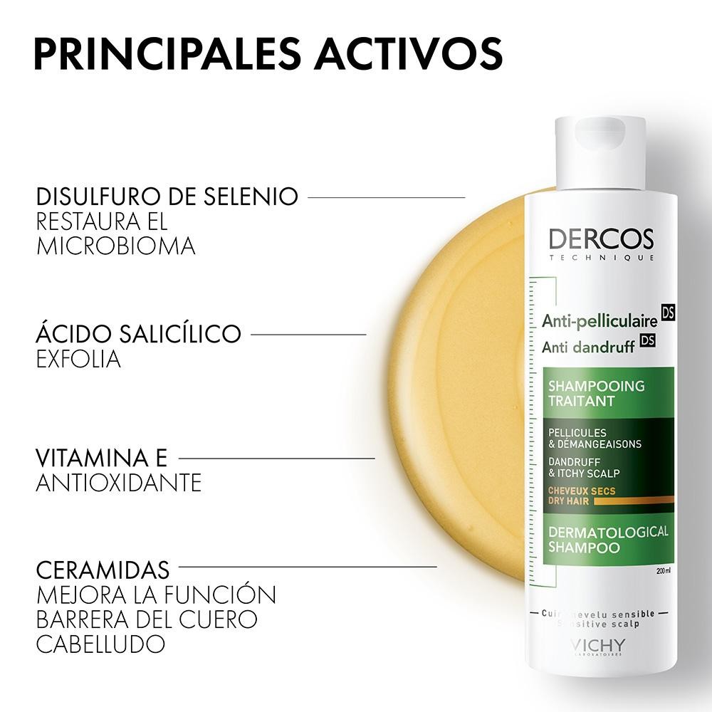 Dercos Shampoo Anticaspa Caspa Picores Cabello Seco 200 mL | Farmacias ...