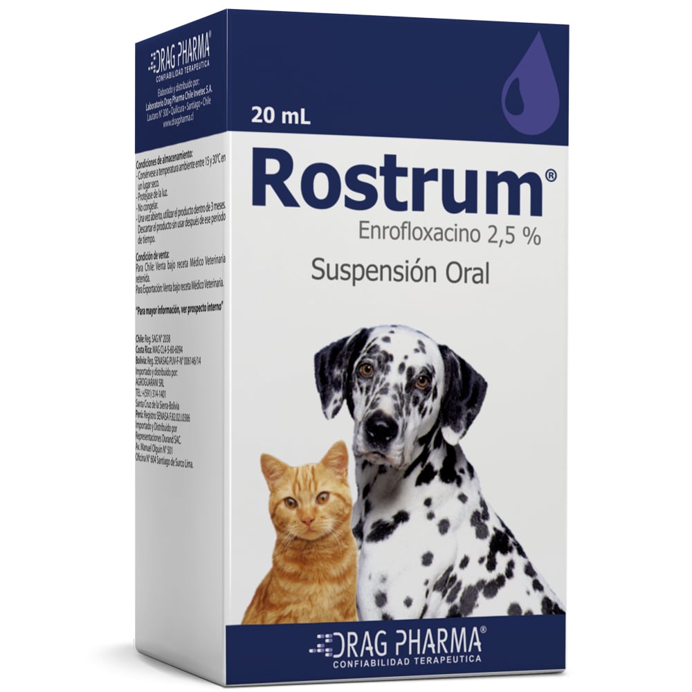 Rostrum Enrofloxacino 2,5% 20 mL Suspensión Oral Perros y Gatos ...
