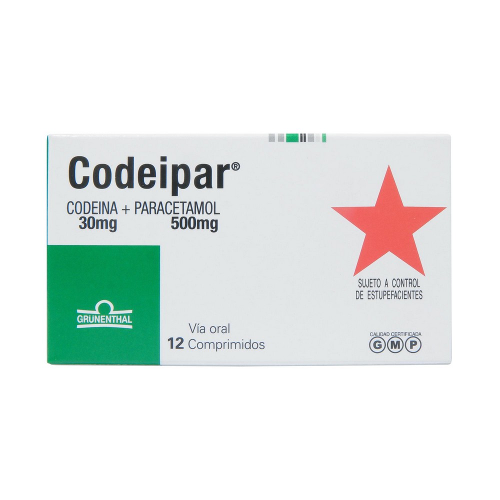 Codeipar Paracetamol 500 mg 12 Comprimidos | Cruz Verde