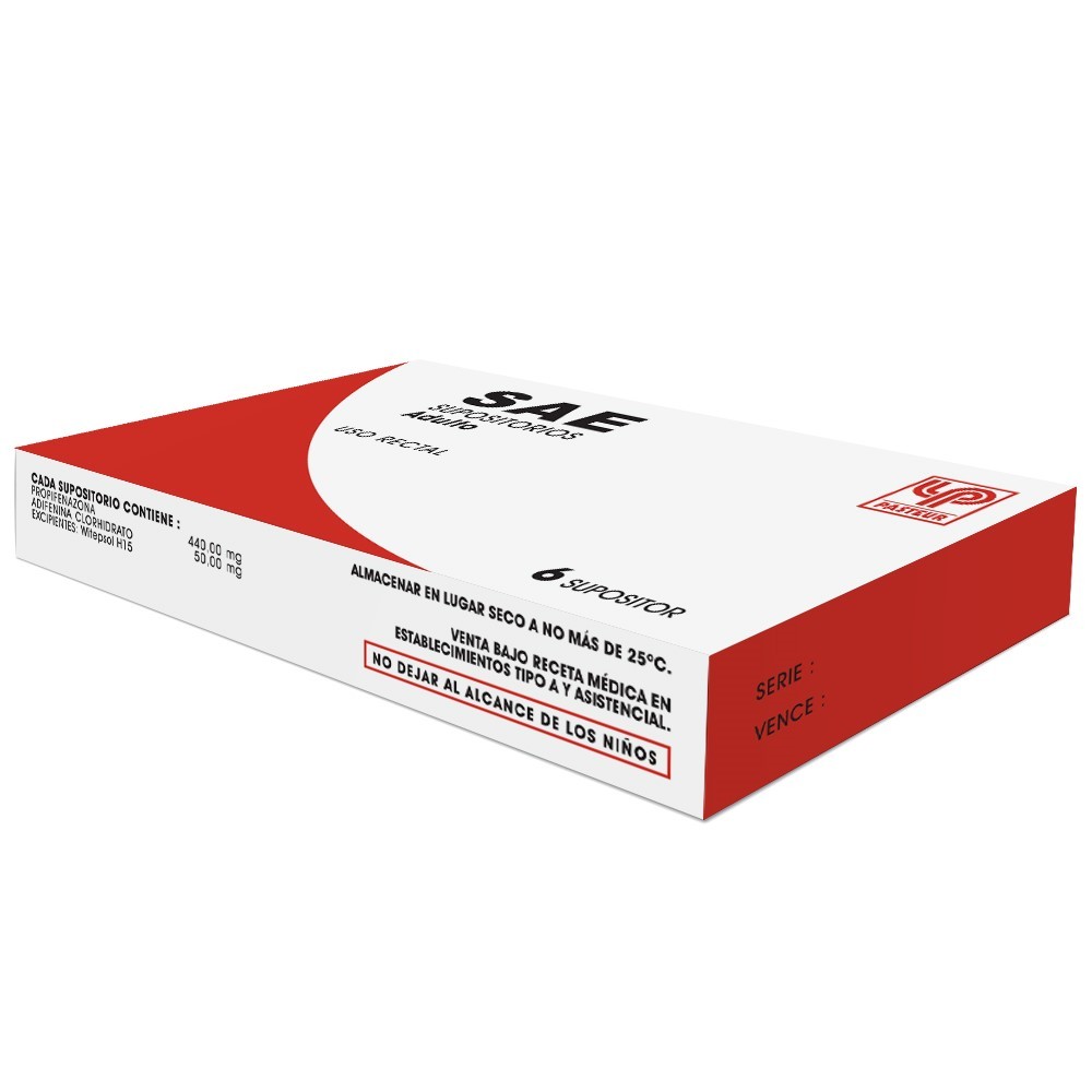 S A E Propifenazona 6 Supositorios Adulto | Cruz Verde