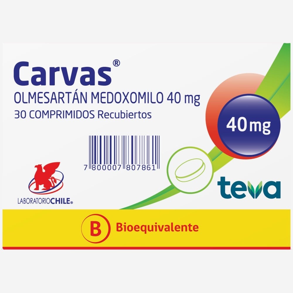 Carvas 40 Mg 30 Comprimidos Recubiertos | Cruz Verde