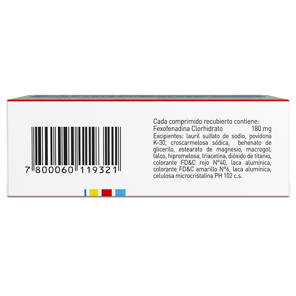 Alexia Forte Fexofenadina 180 mg 30 Comprimidos | Cruz Verde