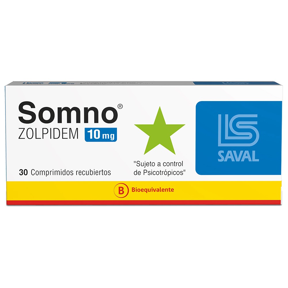 Somno Zolpidem 10 mg 30 Comprimidos Recubierto | Cruz Verde