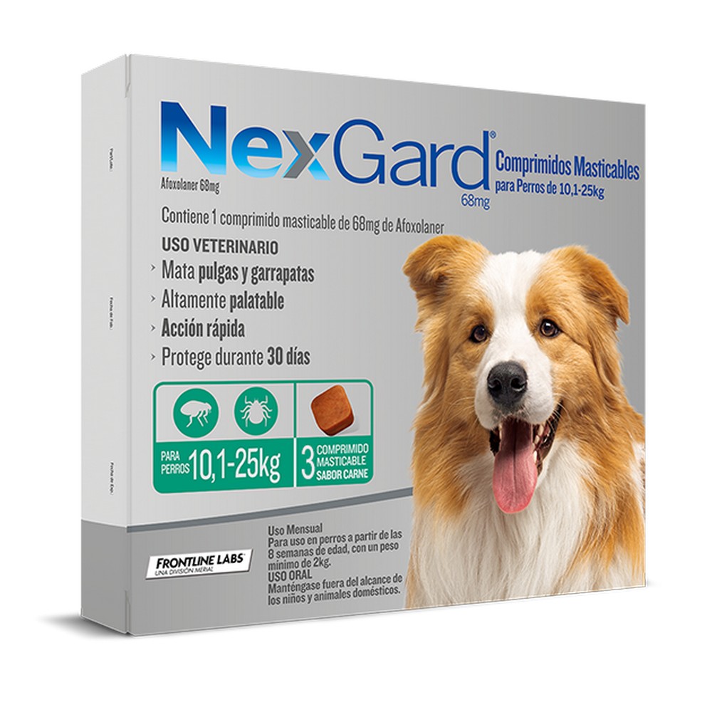 Nexgard Afoxolaner 68 mg 3 Comprimido Masticable Sabor Carne - FarmaCompara