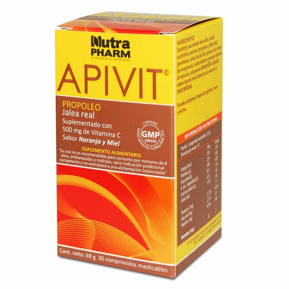 Apivit Sabor Naranja/Miel Jalea Real 150 mg 30 Comprimidos | Cruz Verde